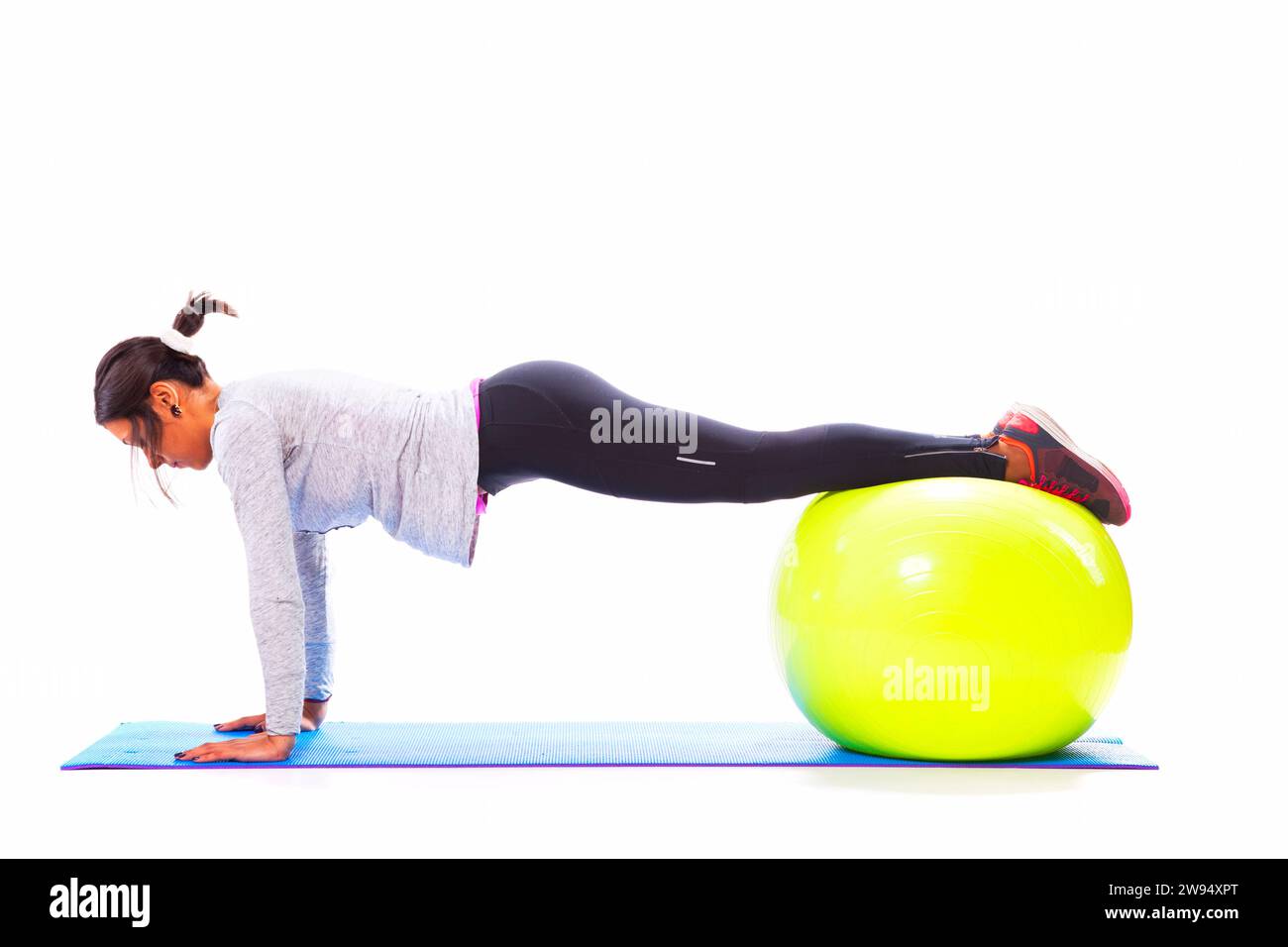 Woman exercise ball push ups hi-res stock photography and images - Alamy