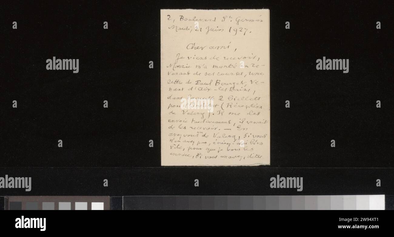 Letter to Louis Leleu, Louise Read, 1927 letter Paris paper. ink ...
