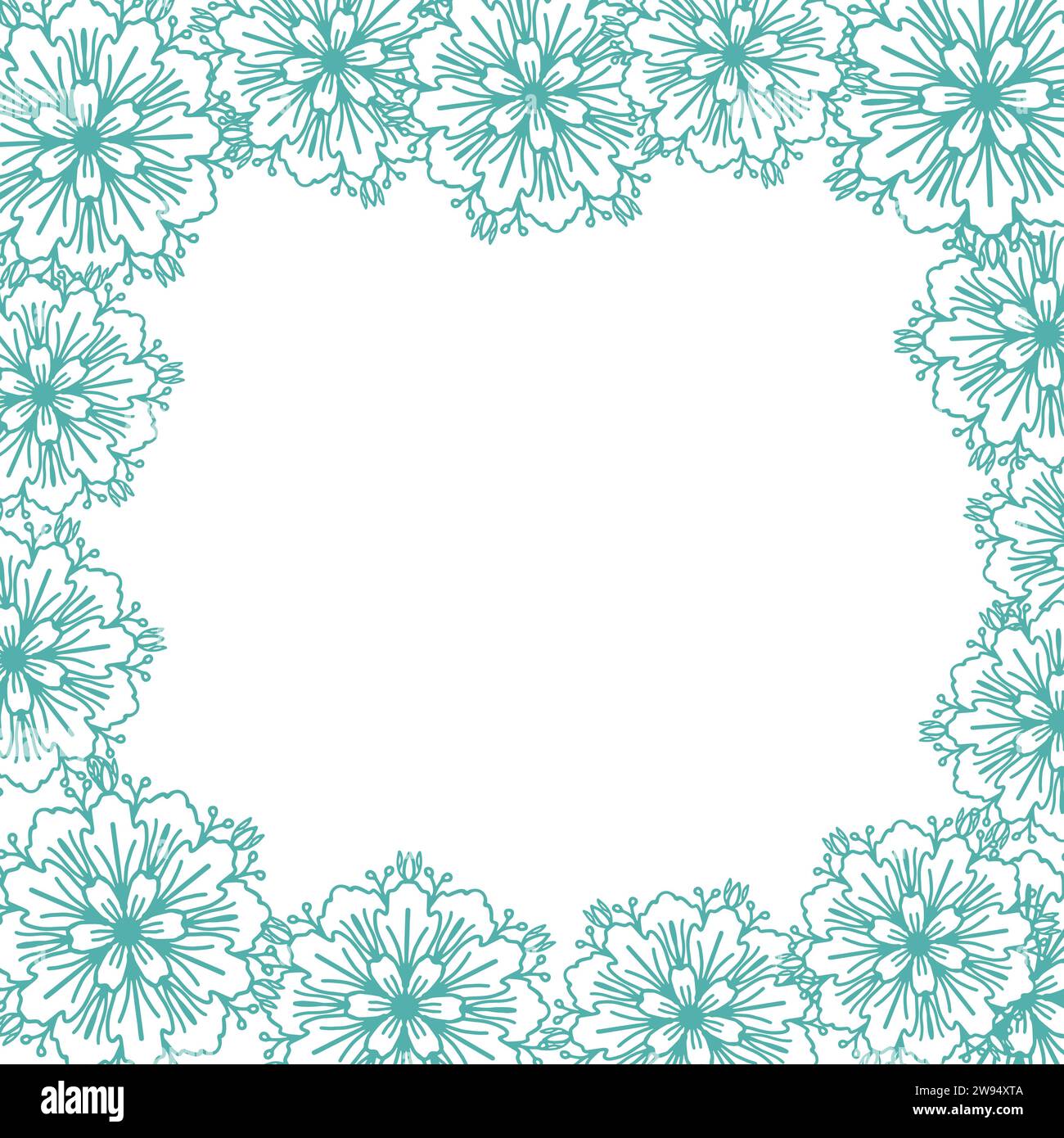 Frozen snowflake winter square pattern for card or invite. Vector ...