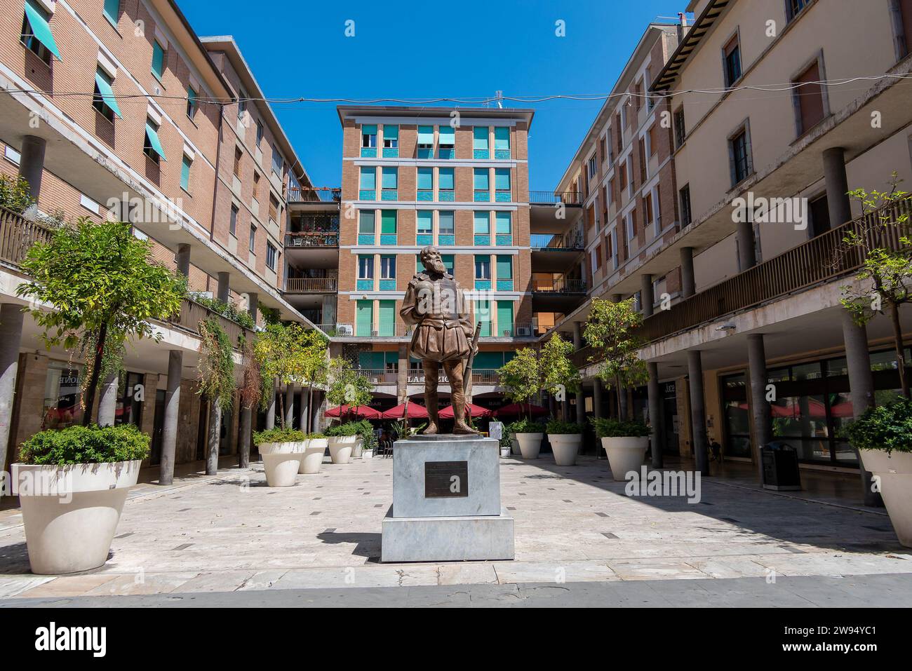 Italy, Pisa, July 26, 2023. Statue of Galileo Galilei, Italian ...