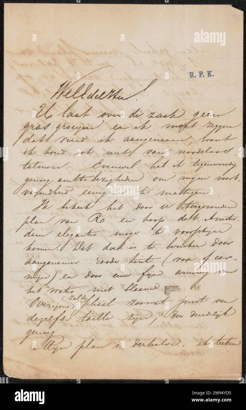 Letter to Alberto Caramelli, Jacob Kuyper (1821-1908), 1865 letter ...