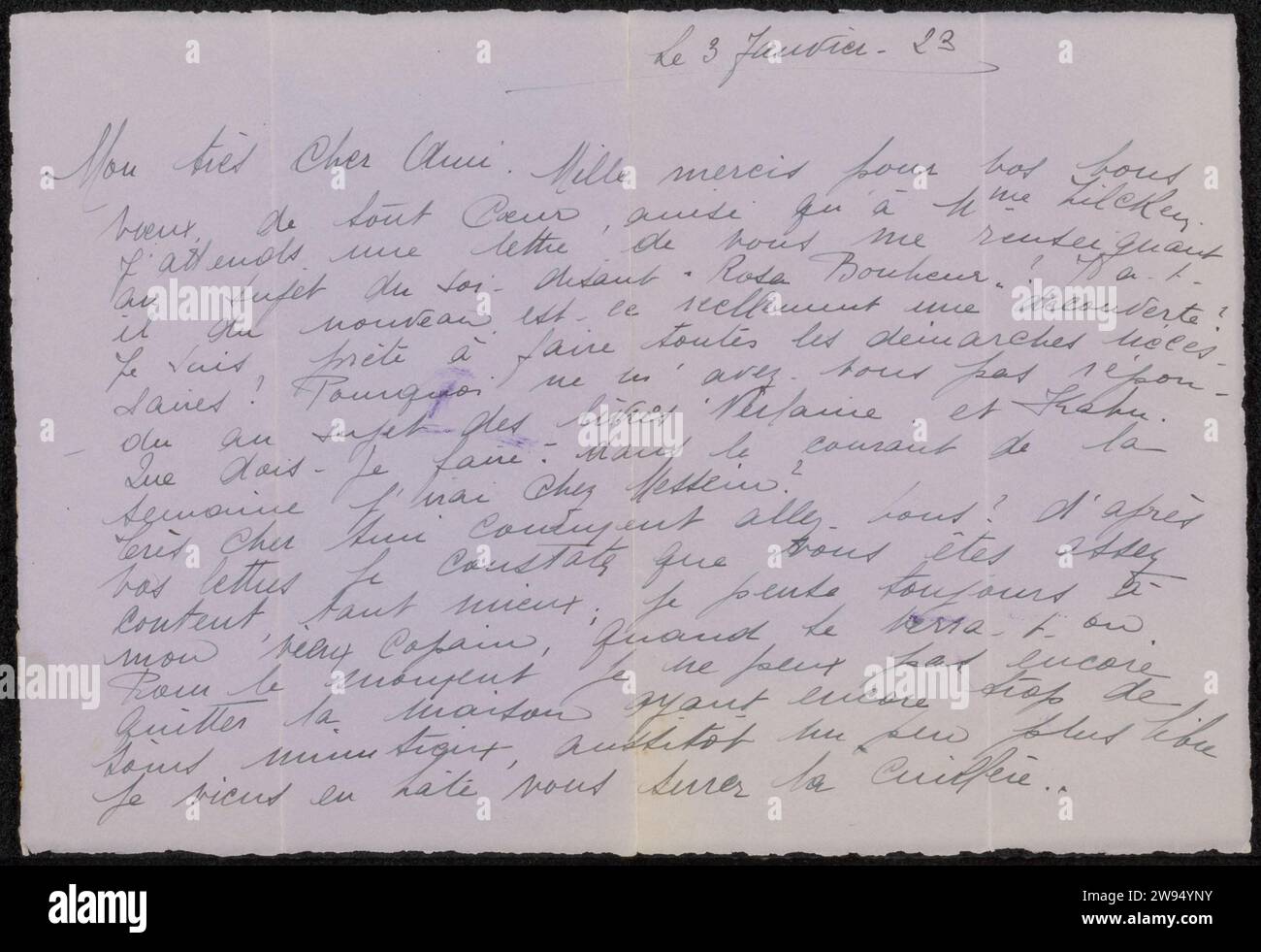 Letter to Philip Zilcken, 1923 letter paper. ink writing (processes ...