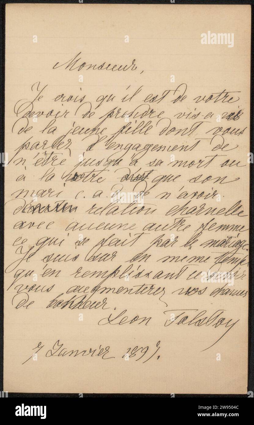 Letter to Philip Zilcken, Lev Tolstoy, 1897 letter Moscow ink writing ...