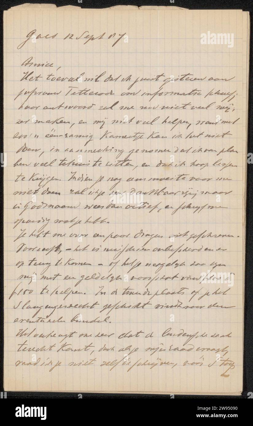 Letter to Jan Veth, Chap van Deventer, 1887 letter Letter contains ...