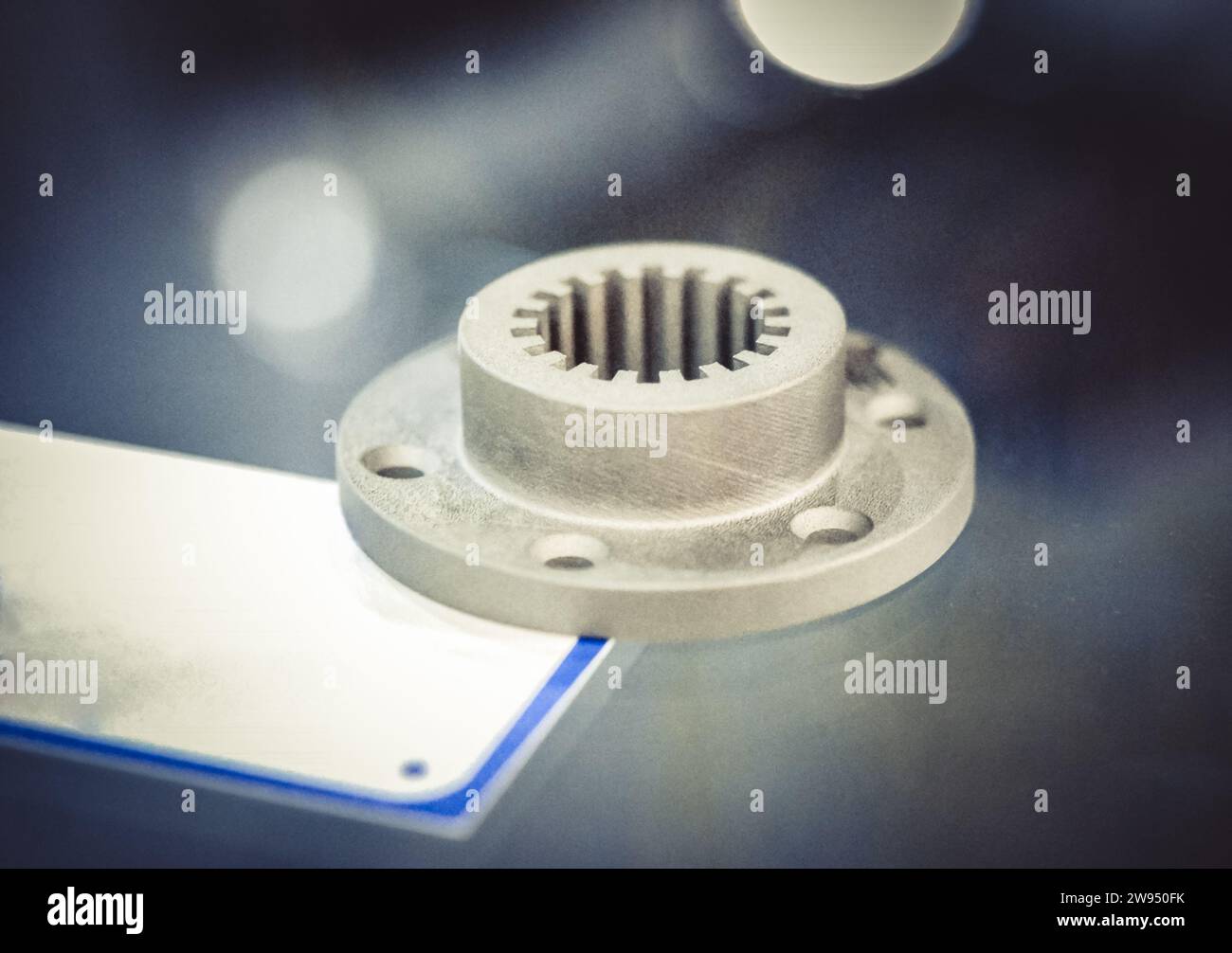 Selective Laser Melting. Object printed on metal 3d printer. Model ...