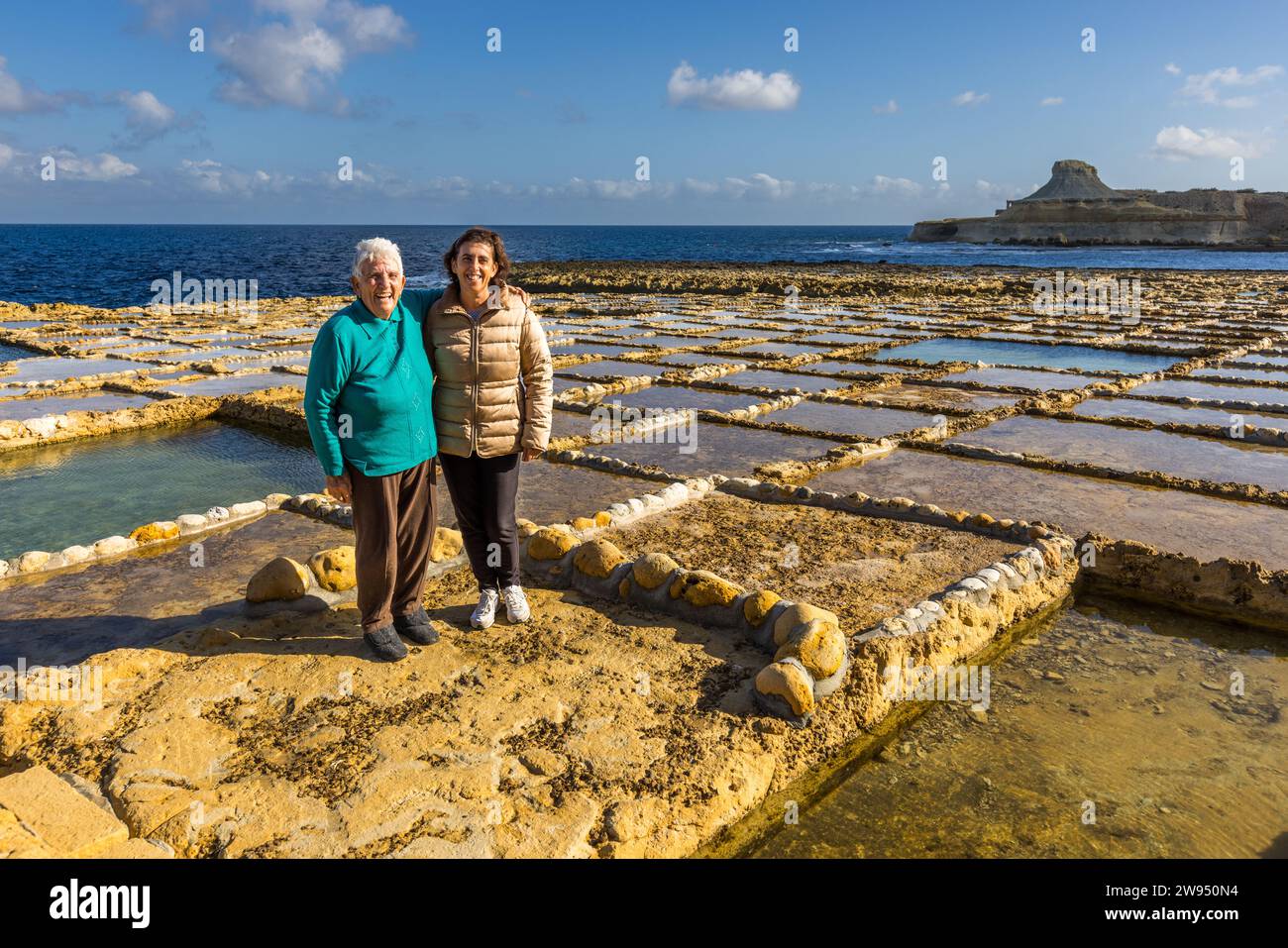 Rose Cini and daughter Josephine Xuereb. Mother Rose inherited the salt ...