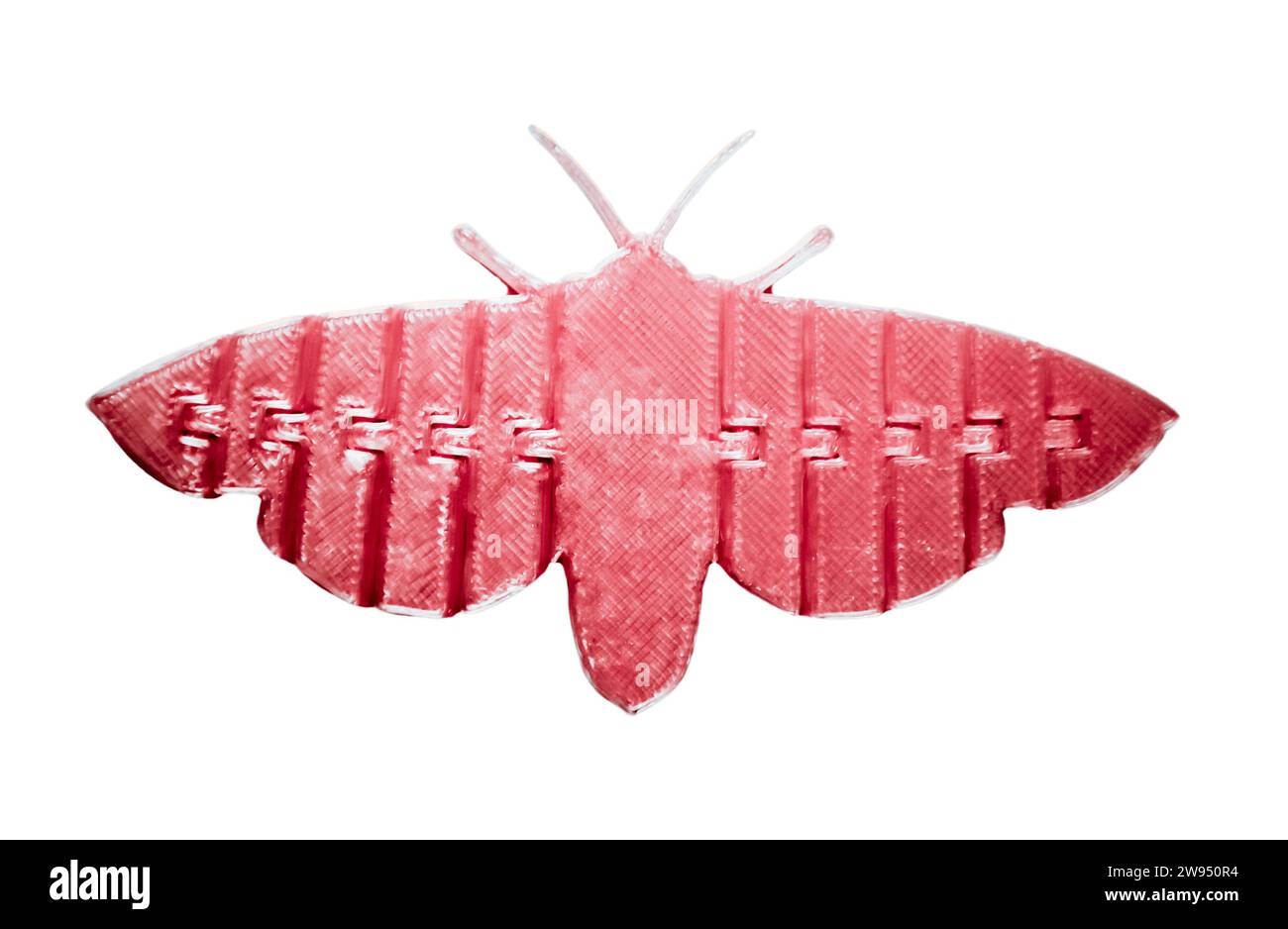 Bright light orange object in shape of butterfly toy printed on 3d ...