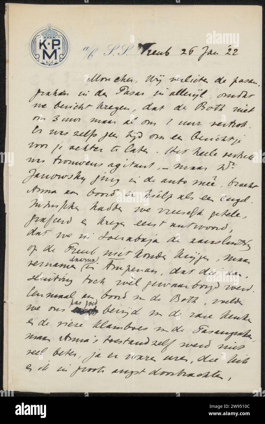 Letter to Isaac Israels, Jan Veth, 1922 letter paper. ink writing ...