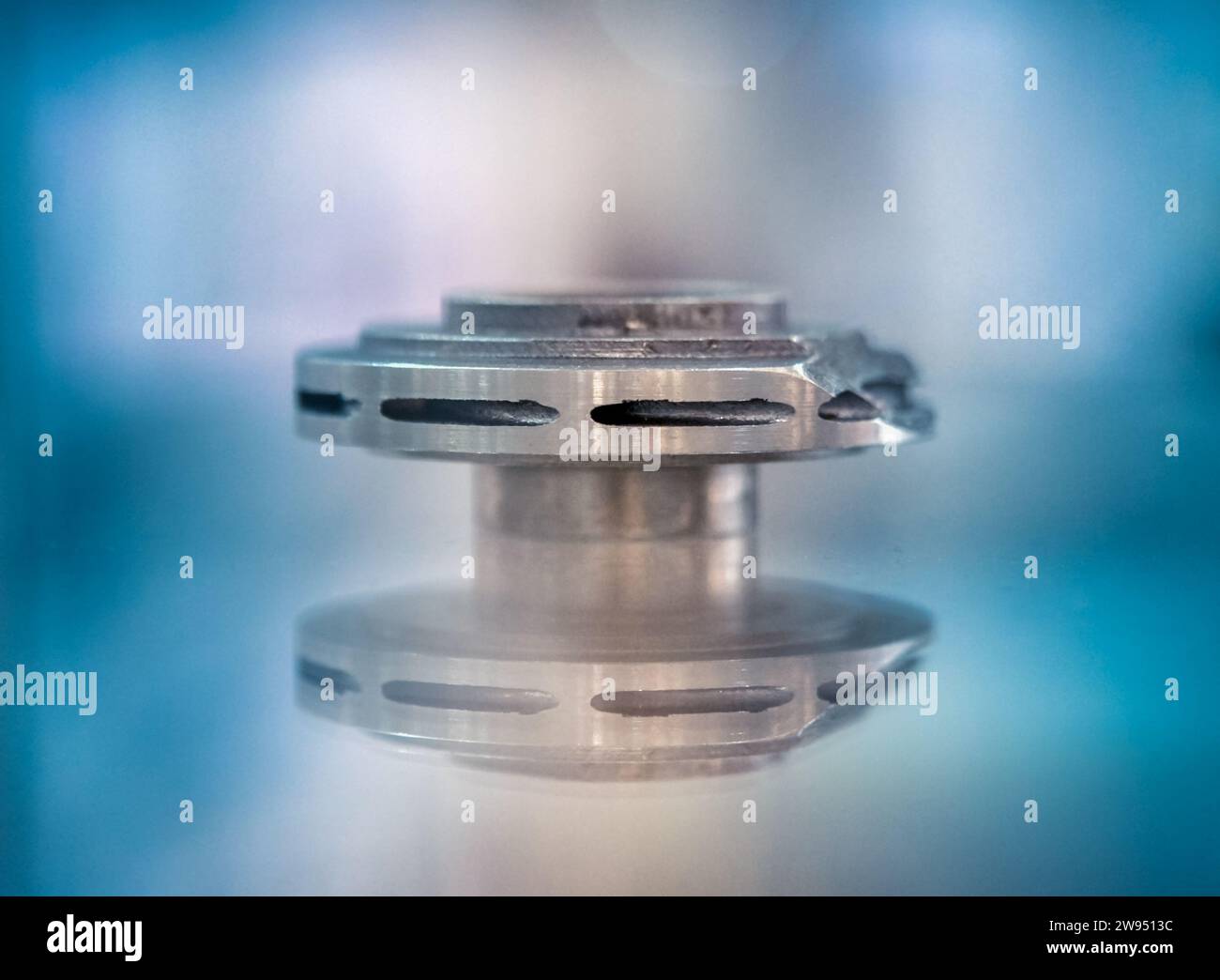 Selective Laser Melting. Object printed on metal 3d printer. Model ...