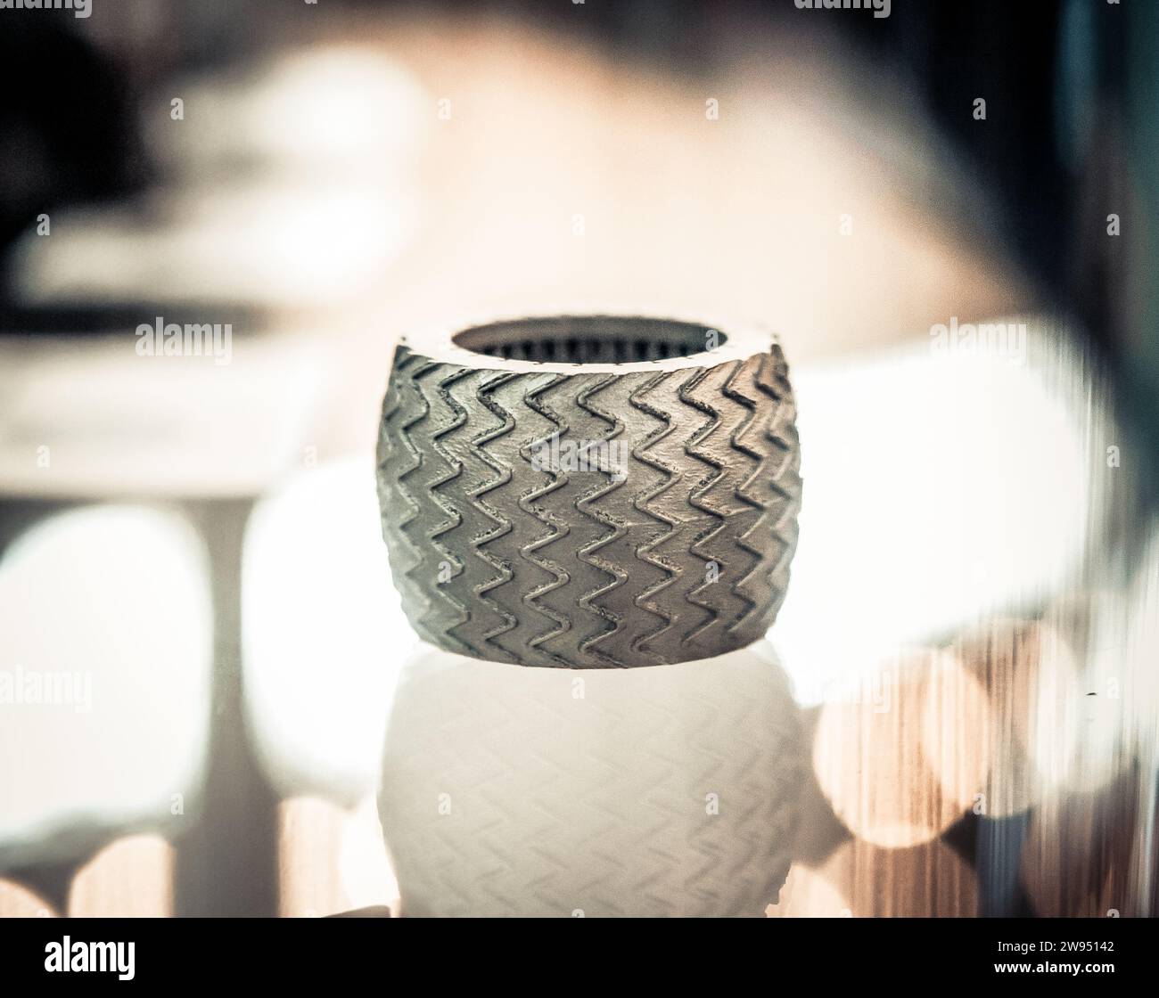 Selective Laser Melting. Object printed on metal 3d printer. Model ...