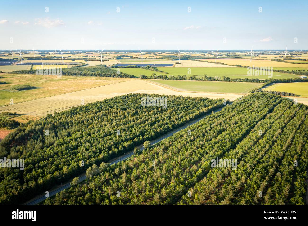 aerial panorama panorama view of rural landscape in denmark Stock Photo ...