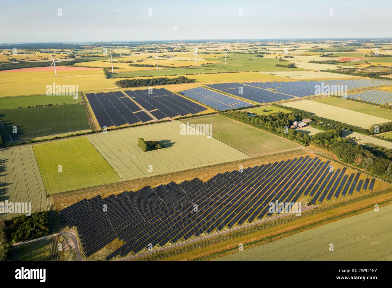 aerial panorama panorama view of landscape and solar panels Stock Photo ...