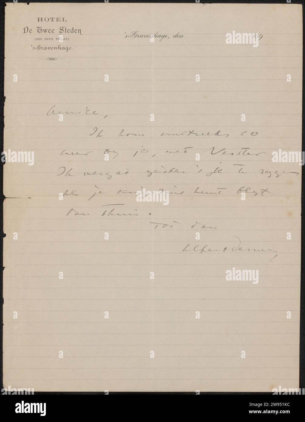 Letter to Philip Zilcken, Albert Verwey, 1890 - 1930 letter The Hague ...