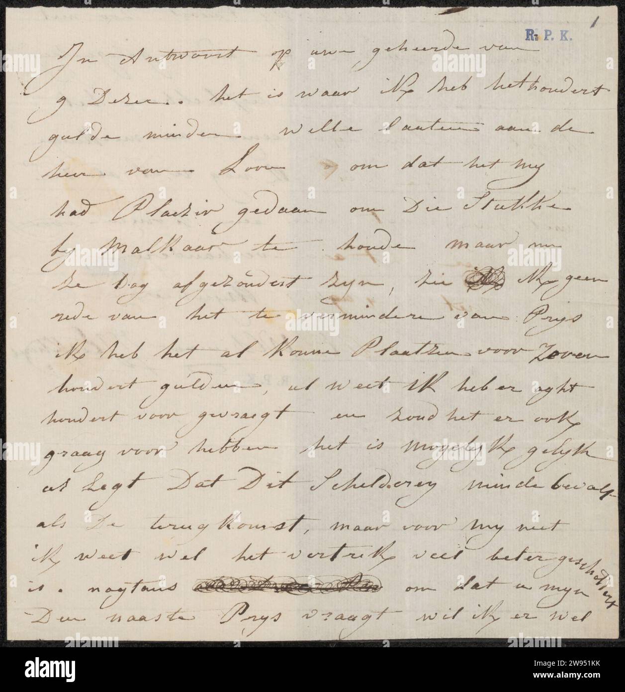 Letter to Anonymous, Jacob Joseph Eeckhout, 1803 - 1861 letter Antwerp ...