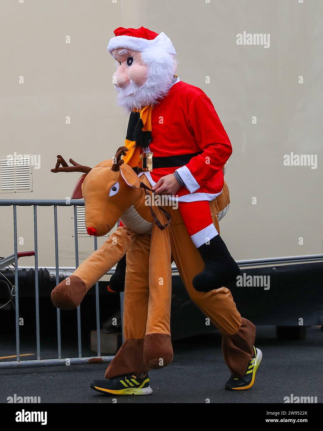 Wolverhampton Wanderers fan dressed up in a Christmas themed outfit ...