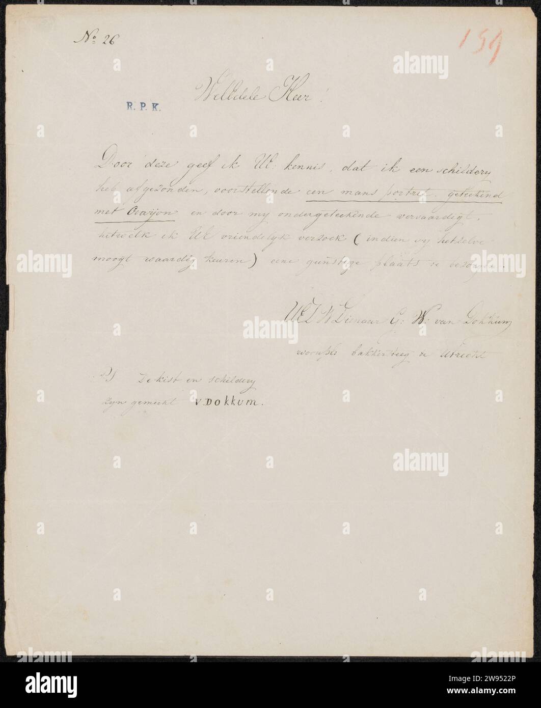 Letter to Anonymous, Gerardus Willem van Dokkum, 1838 - 1903 letter ...