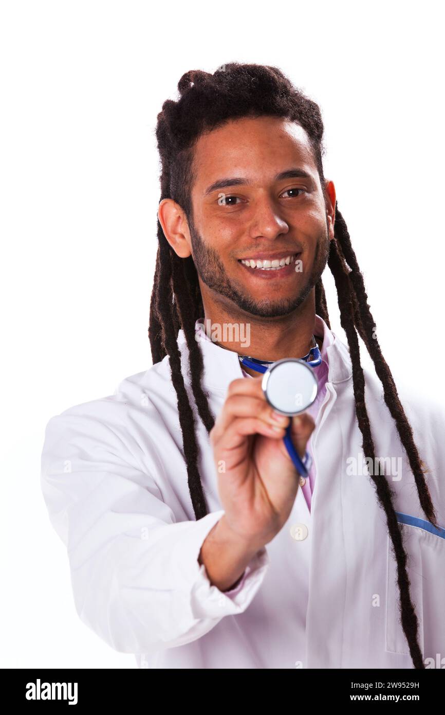 Doctor with rastafari hair Stock Photo - Alamy