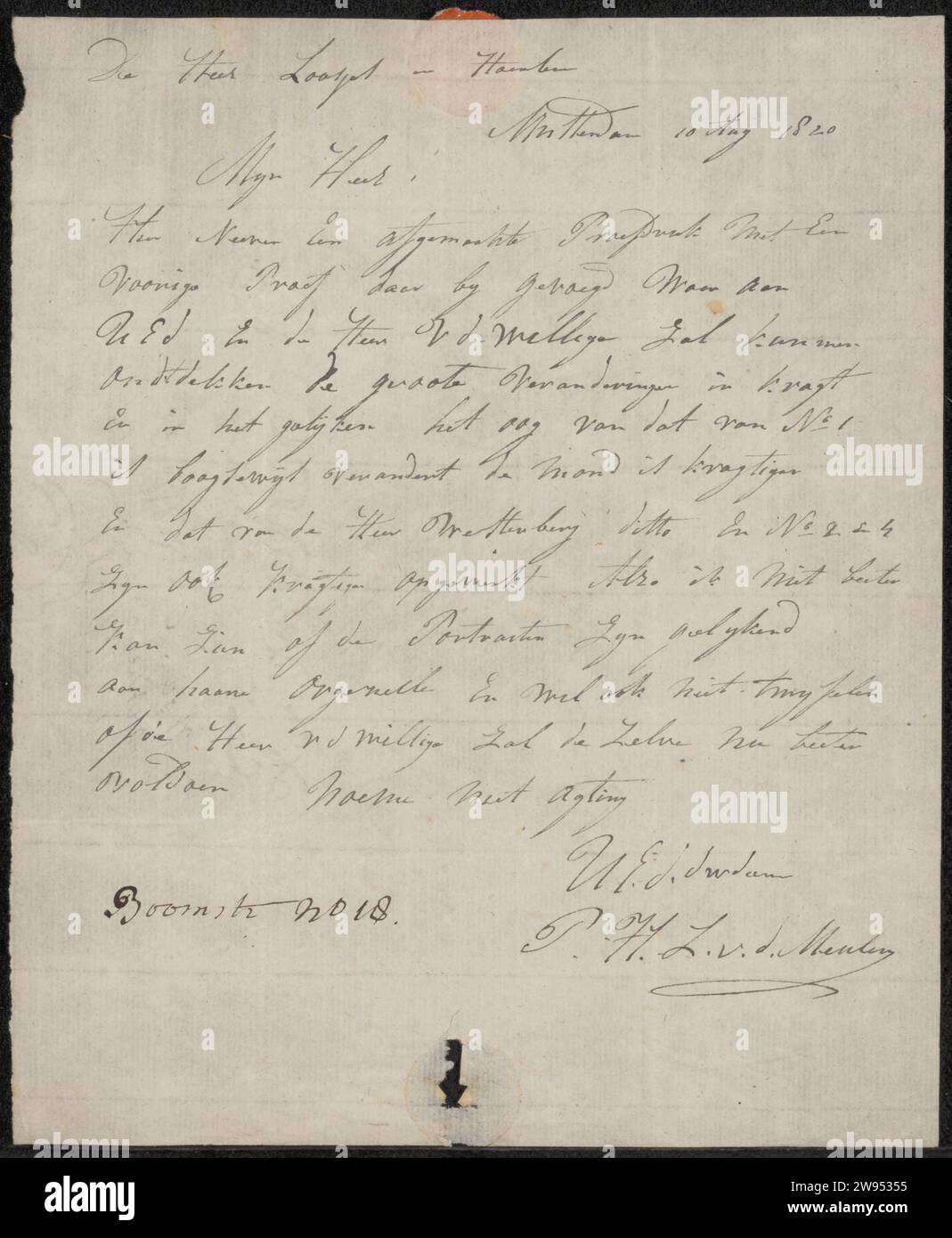 Letter to Mrs. De Widow Adriaan Pietersz. Loosjes, Pieter van der ...