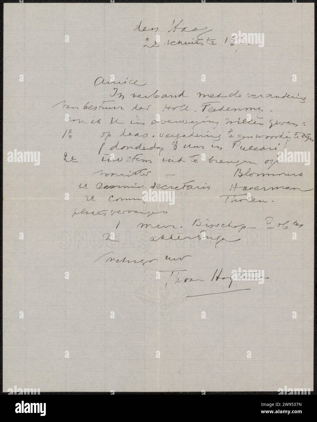 Letter to Philip Zilcken, 1873 - 1917 letter The Hague tracing paper. ink writing (processes ...