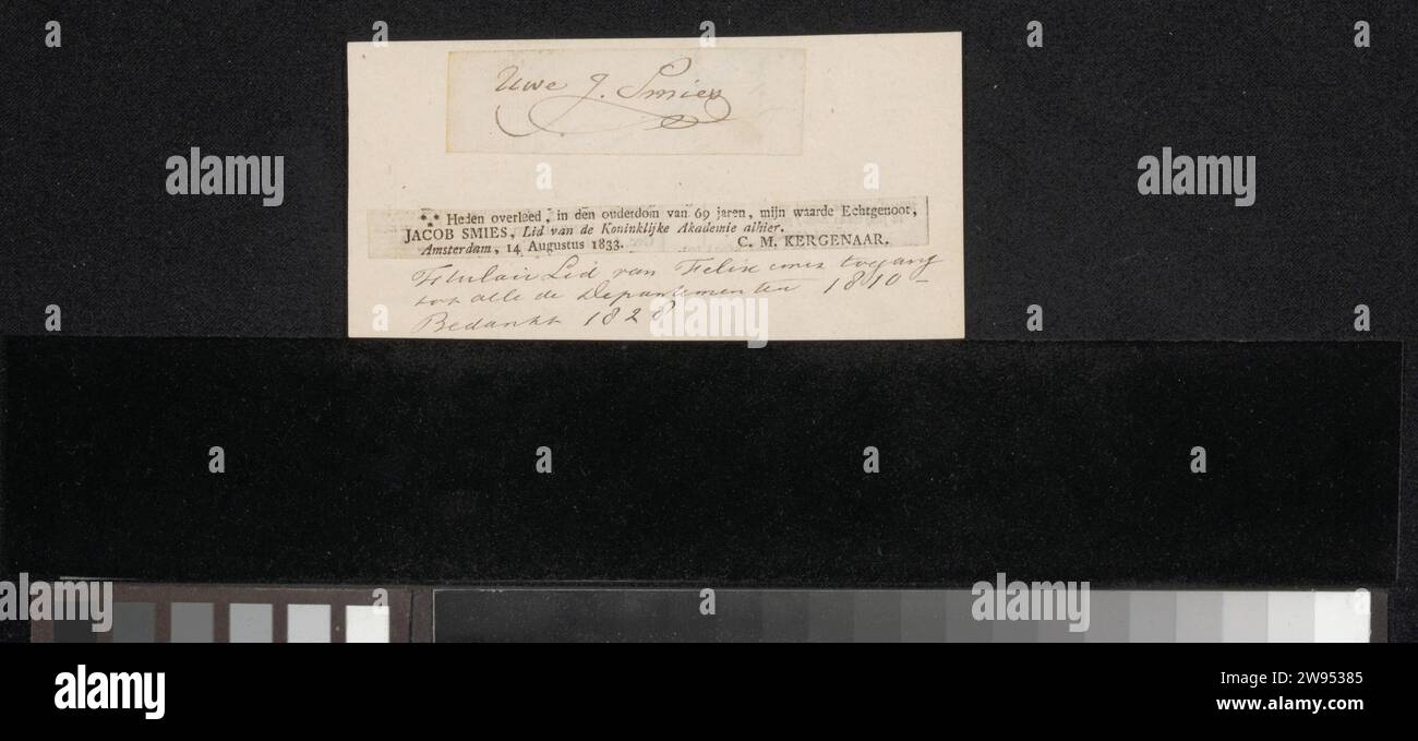 Signature of Jacob Smies, Jacob Smies, 1756 - 1833 manuscript paper ...