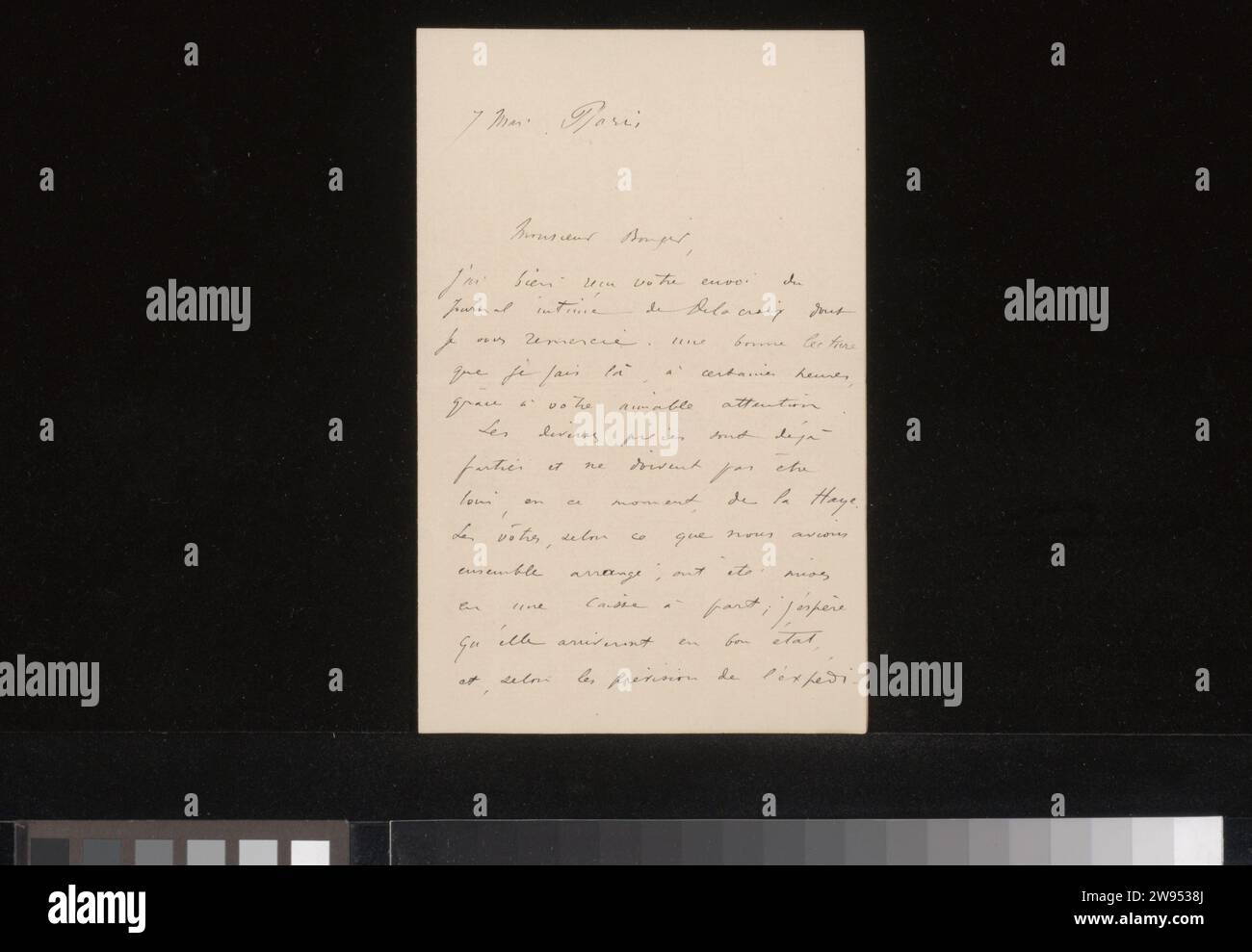 Letter to Andries Bonger, Odilon Redon, 1894 letter Paris paper. ink ...