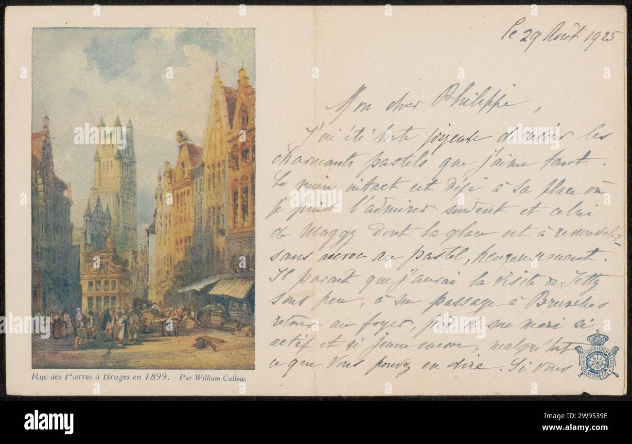 Letter to Philip Zilcken, 1925 letter Uccle paper. ink writing ...