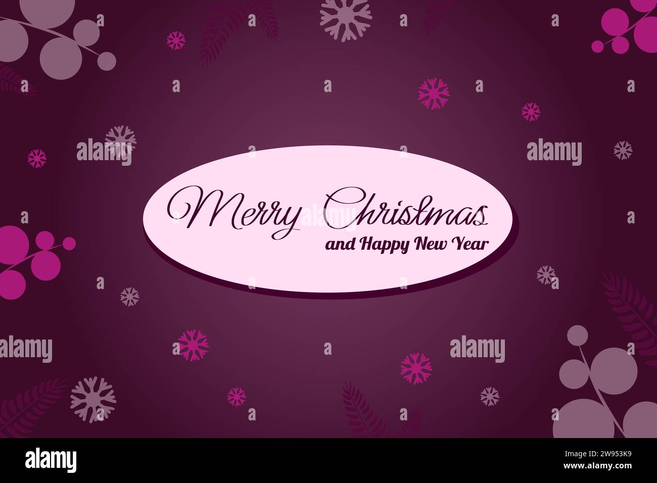 Christmas purple card with New Year minimalistic patterns in different ...