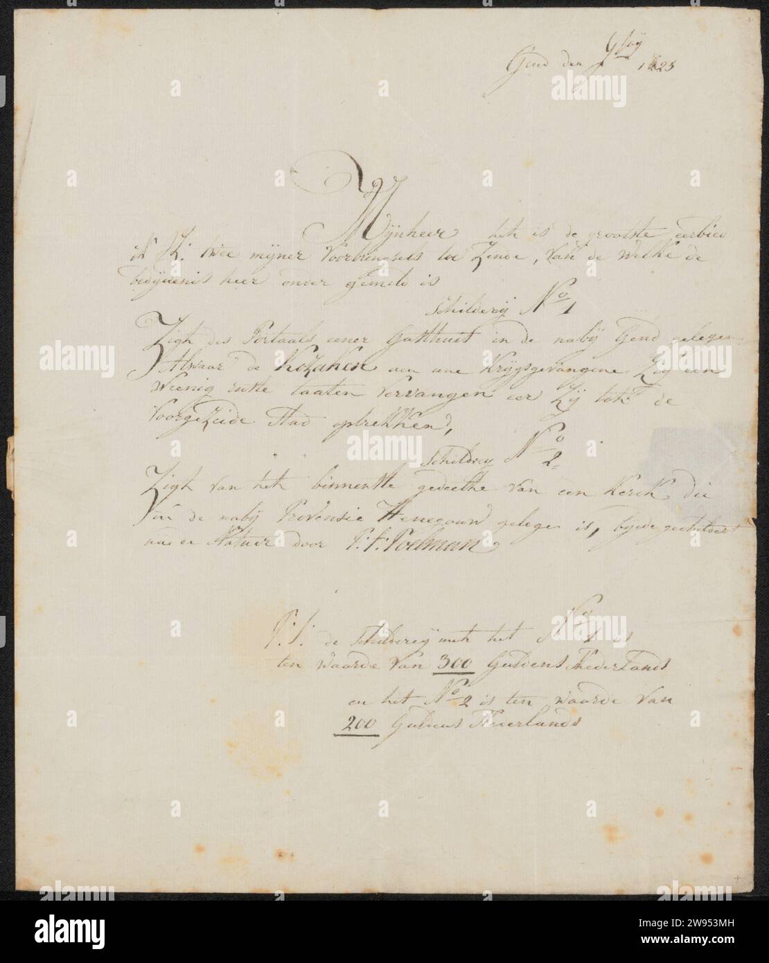 Letter to Adriaan van der Willigen, Pierre François Poelman, 1823 ...