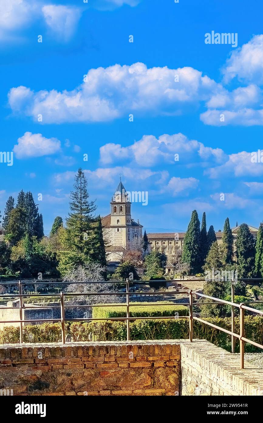 Architecture Alhambra Palace and Fortress Complex, Granada, Spain Stock ...