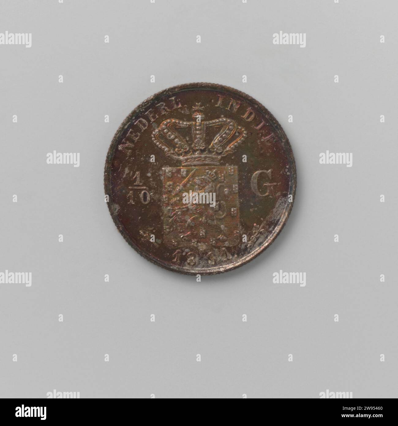 1/10 guilders from the Dutch East Indies, 1891, Wilhelmina (Queen of ...