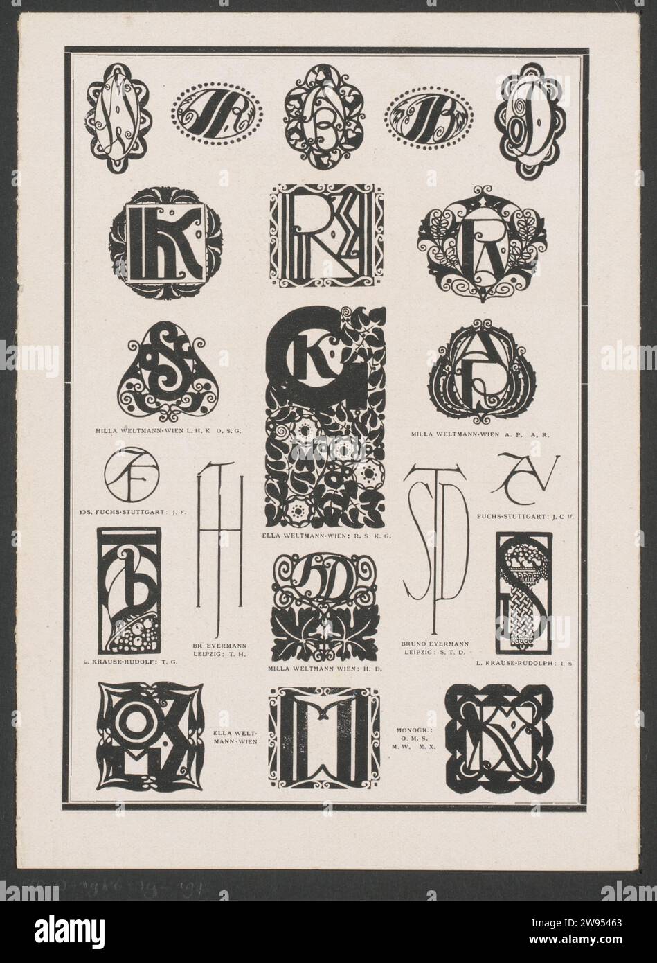 Monogrammen, anonymous, 1880 - 1986 photomechanical print paper ...