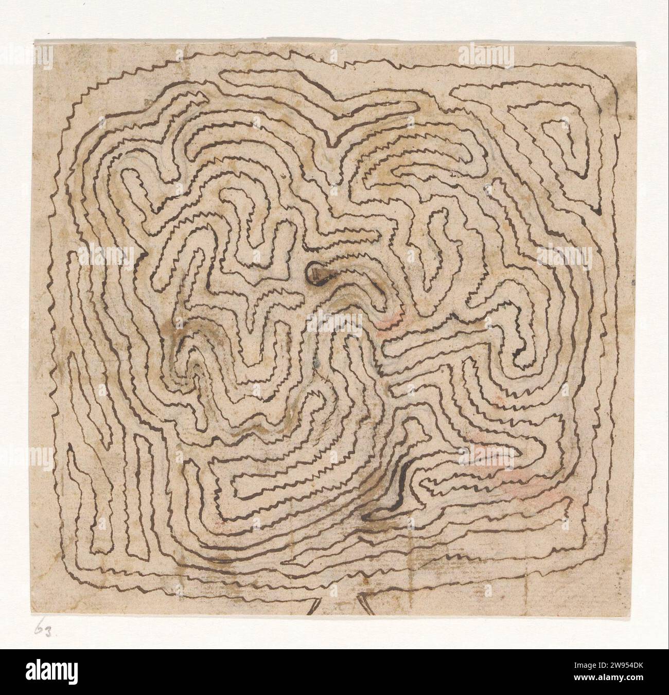 Labyrint, Jan Brandes, 1770 - 1808 drawing Square maze. paper ...