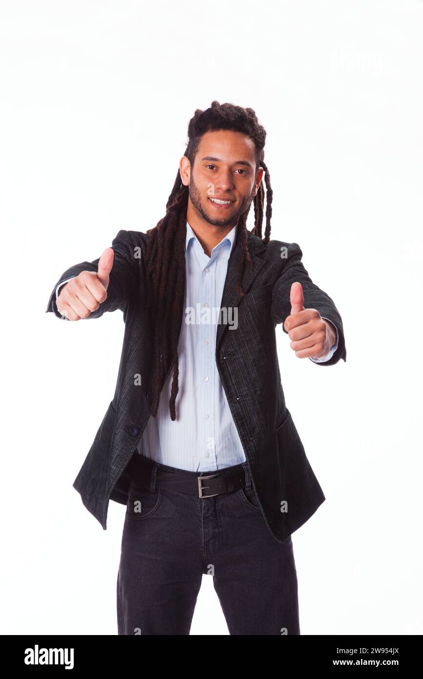 rastafari young man gesturing ok with his hand Stock Photo - Alamy
