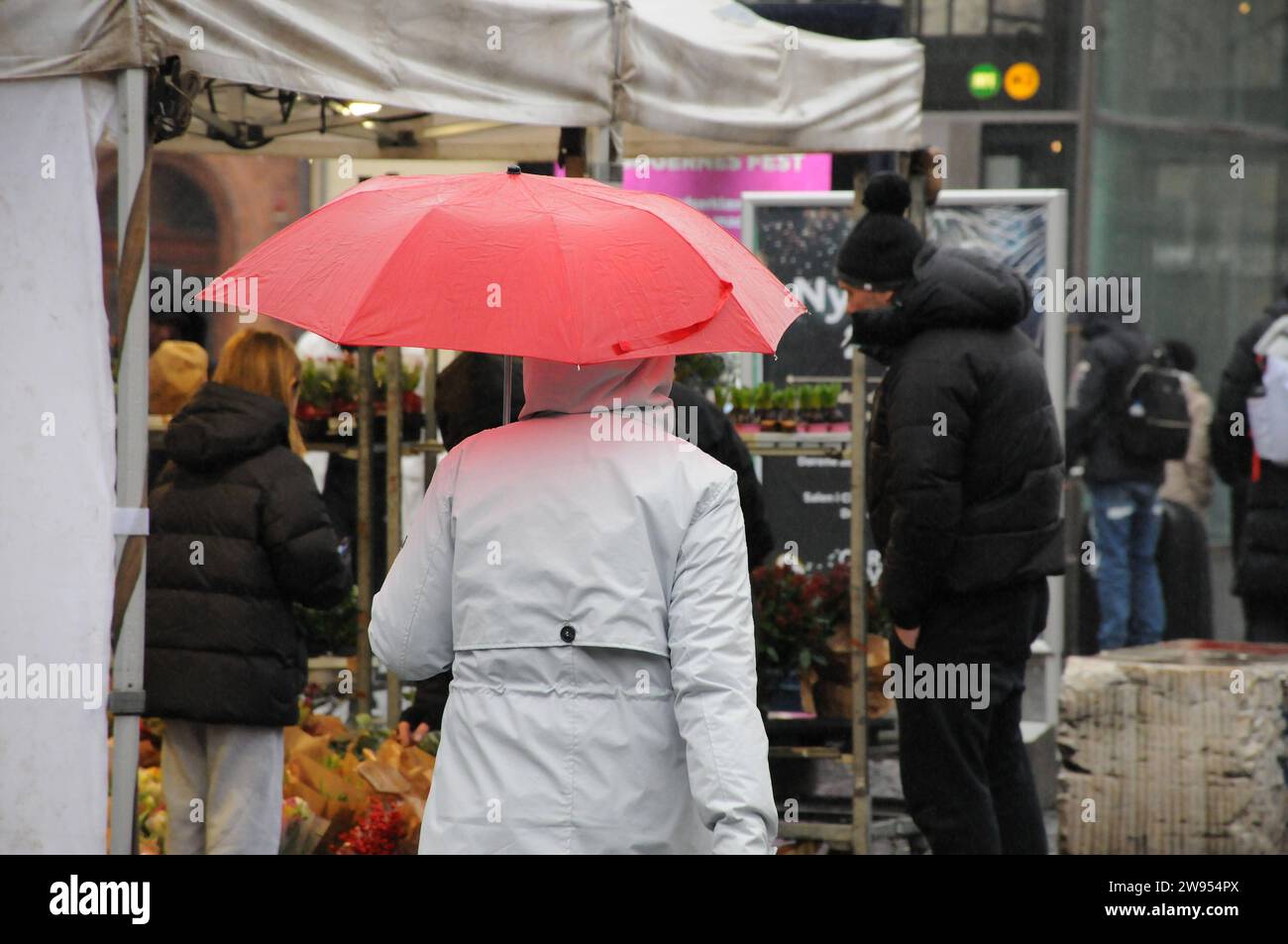 Copenhagen, Denmark /24 December 2023/.Weather rain fall in danish ...