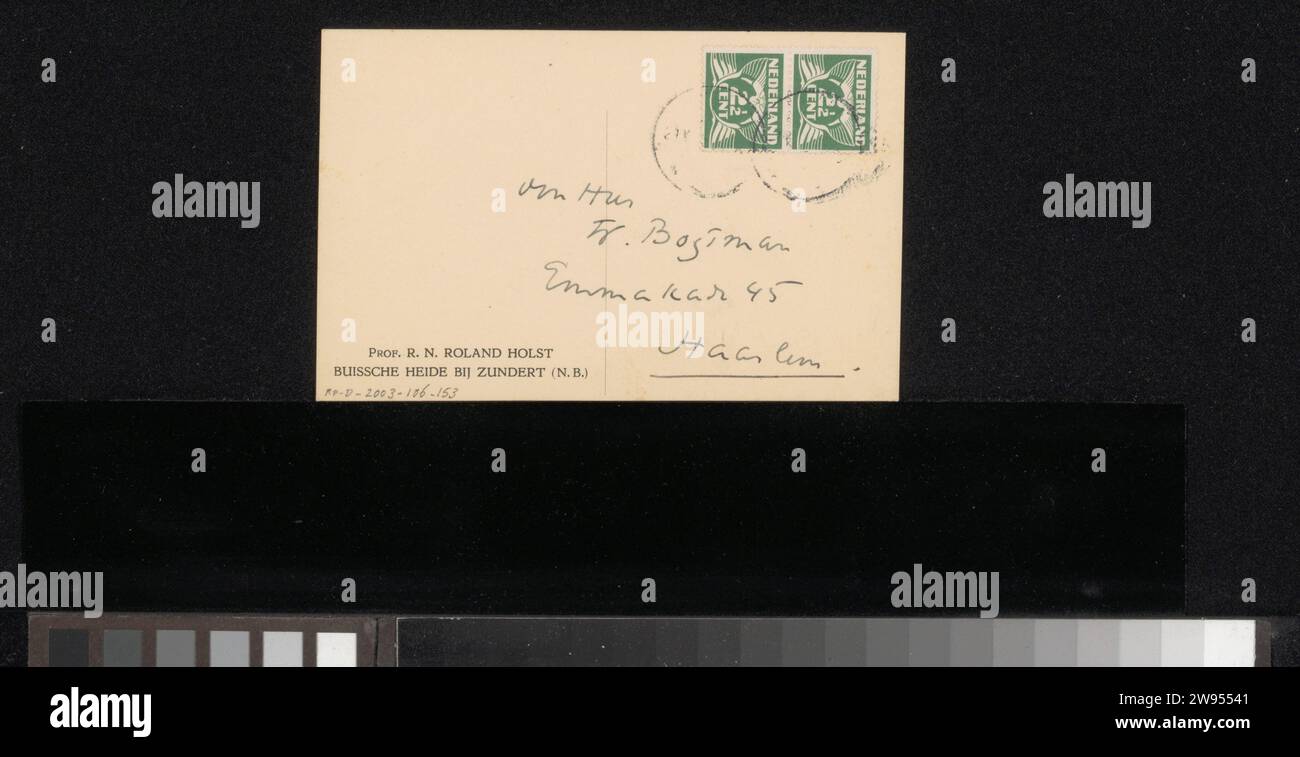 Postcard to Willem Bogtman, Richard Nicolaüs Roland Holst, 1920 - 1938 ...