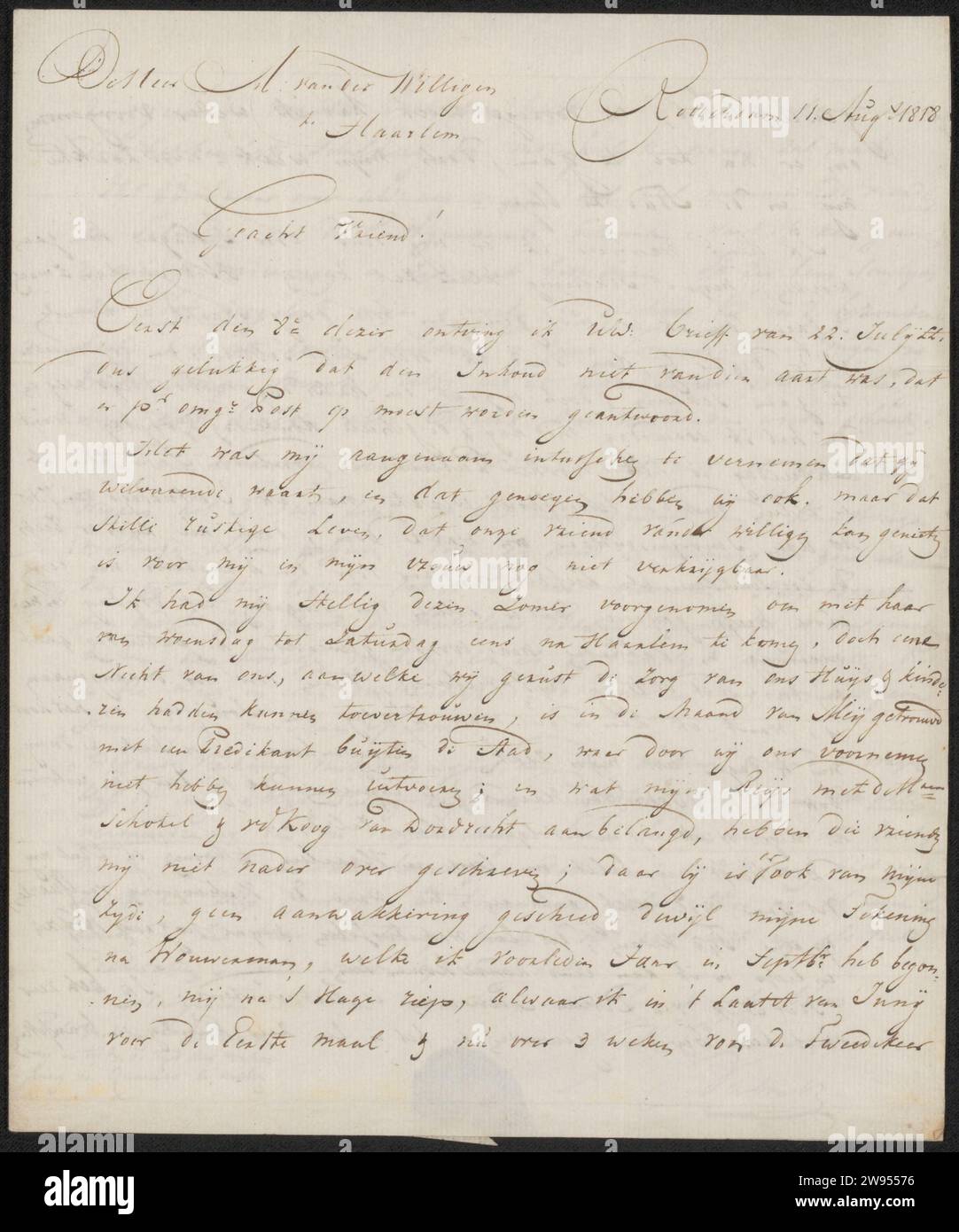 Letter to Adriaan van der Willigen, Gerardus Johannes Verburgh, 1818 ...