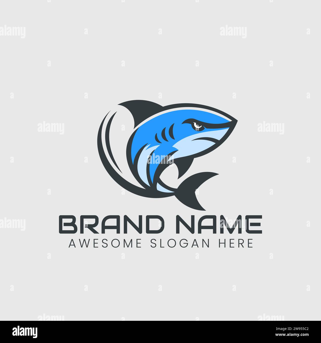 Shark mascot logo vector illustration. Sea predator brand identity ...