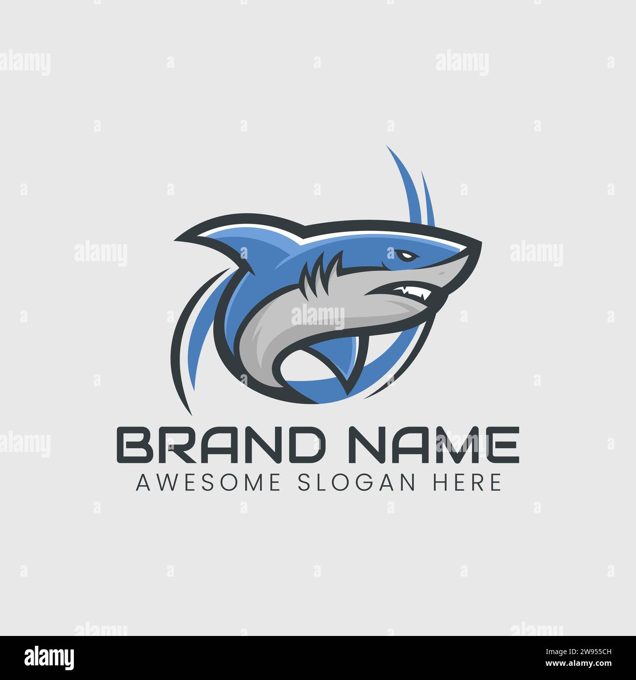 Shark mascot logo vector illustration. Sea predator brand identity ...