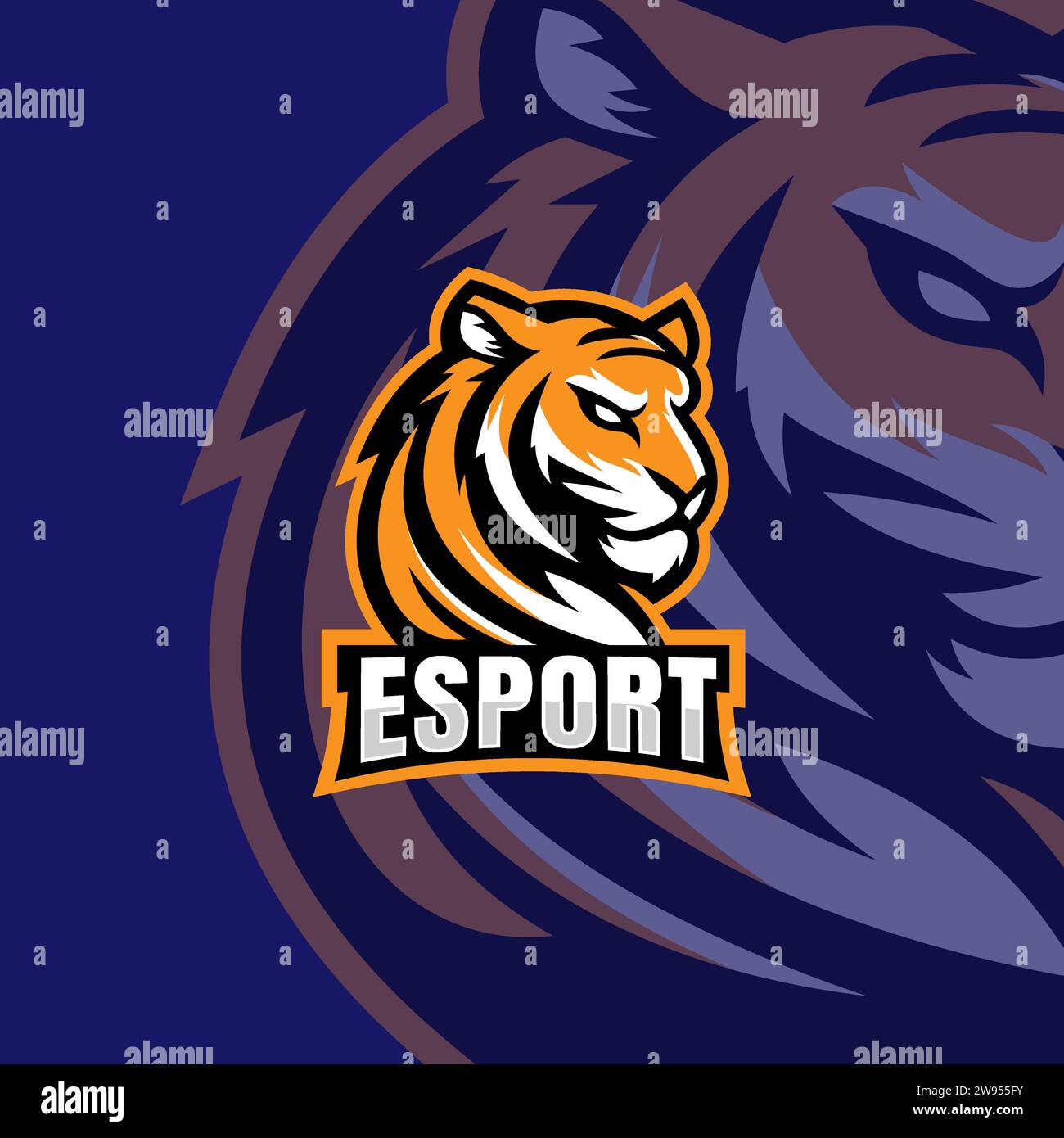 Angry tiger head mascot esport vector illustration. Carnivore gaming ...