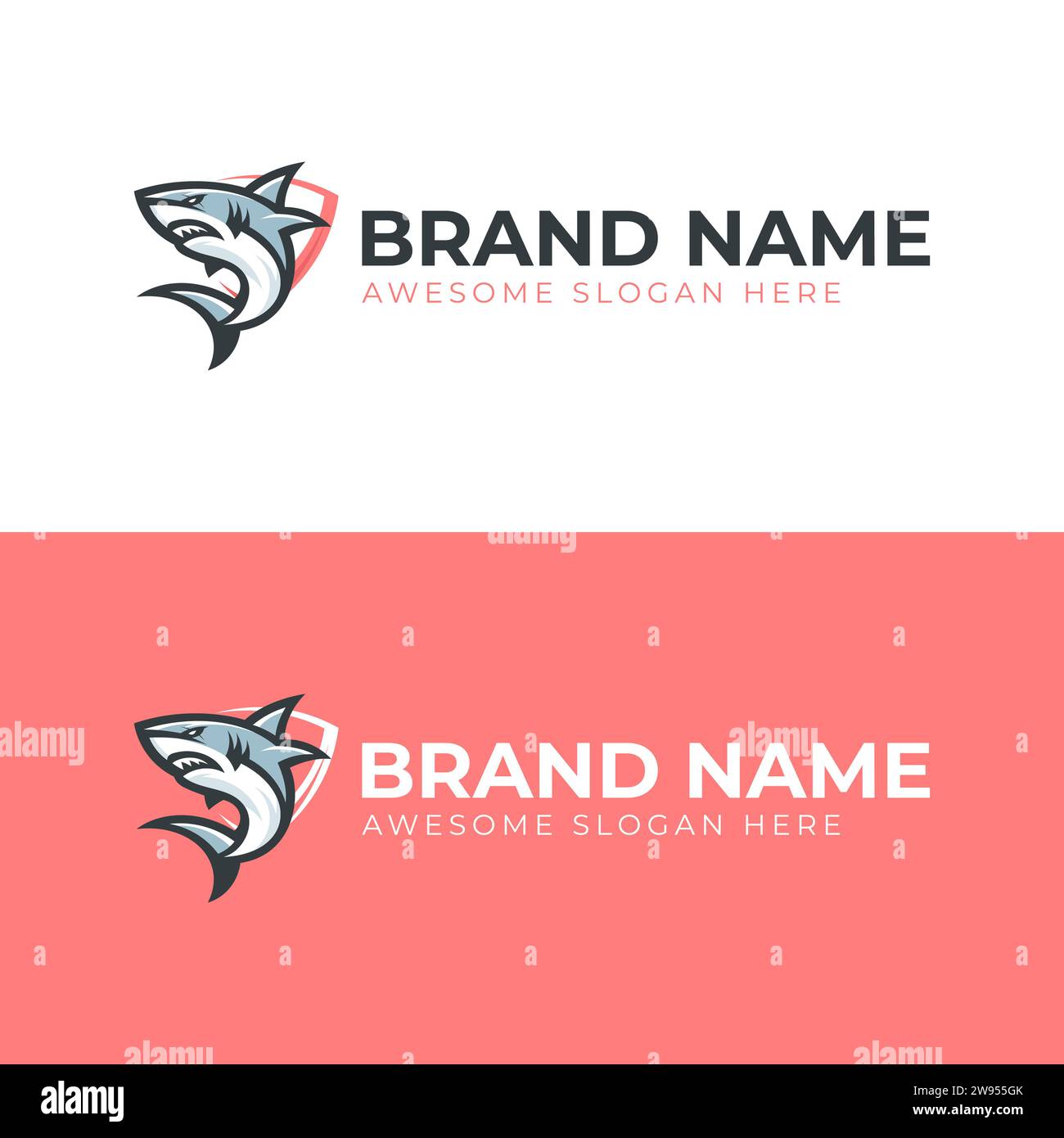 Shark mascot logo vector illustration. Sea predator brand identity ...