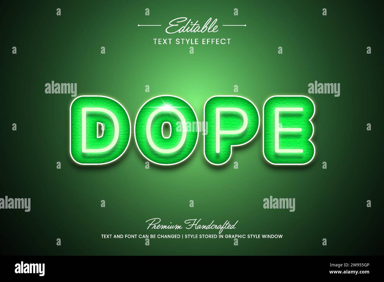 Dope shiny vector graphic style on gradient background. Editable vector ...