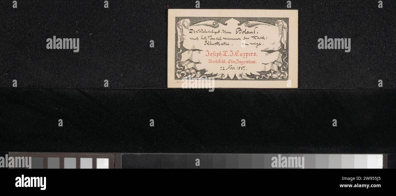 Business card to Johannes Arnoldus Boland, Pierre Joseph Hubert Cuypers ...