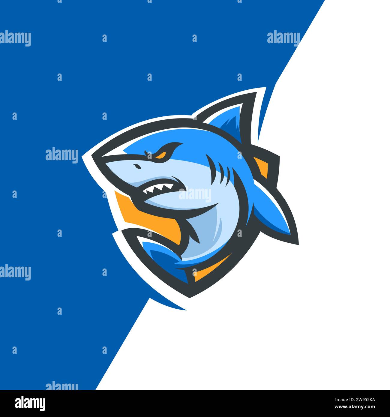 Shark mascot logo vector illustration. Sea predator brand identity ...