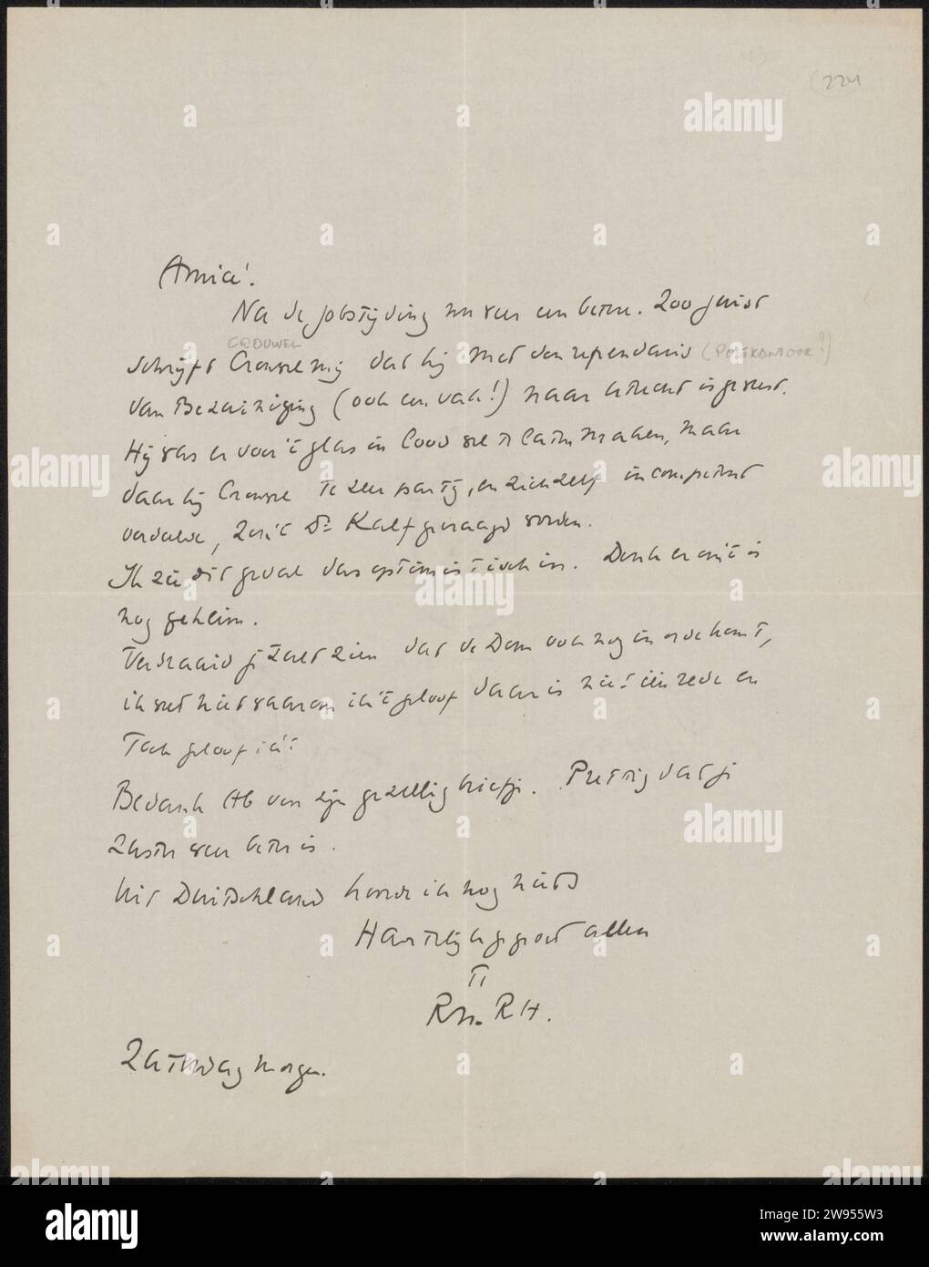 Letter to Willem Bogtman, Richard Nicolaüs Roland Holst, 1892 - 1938 ...