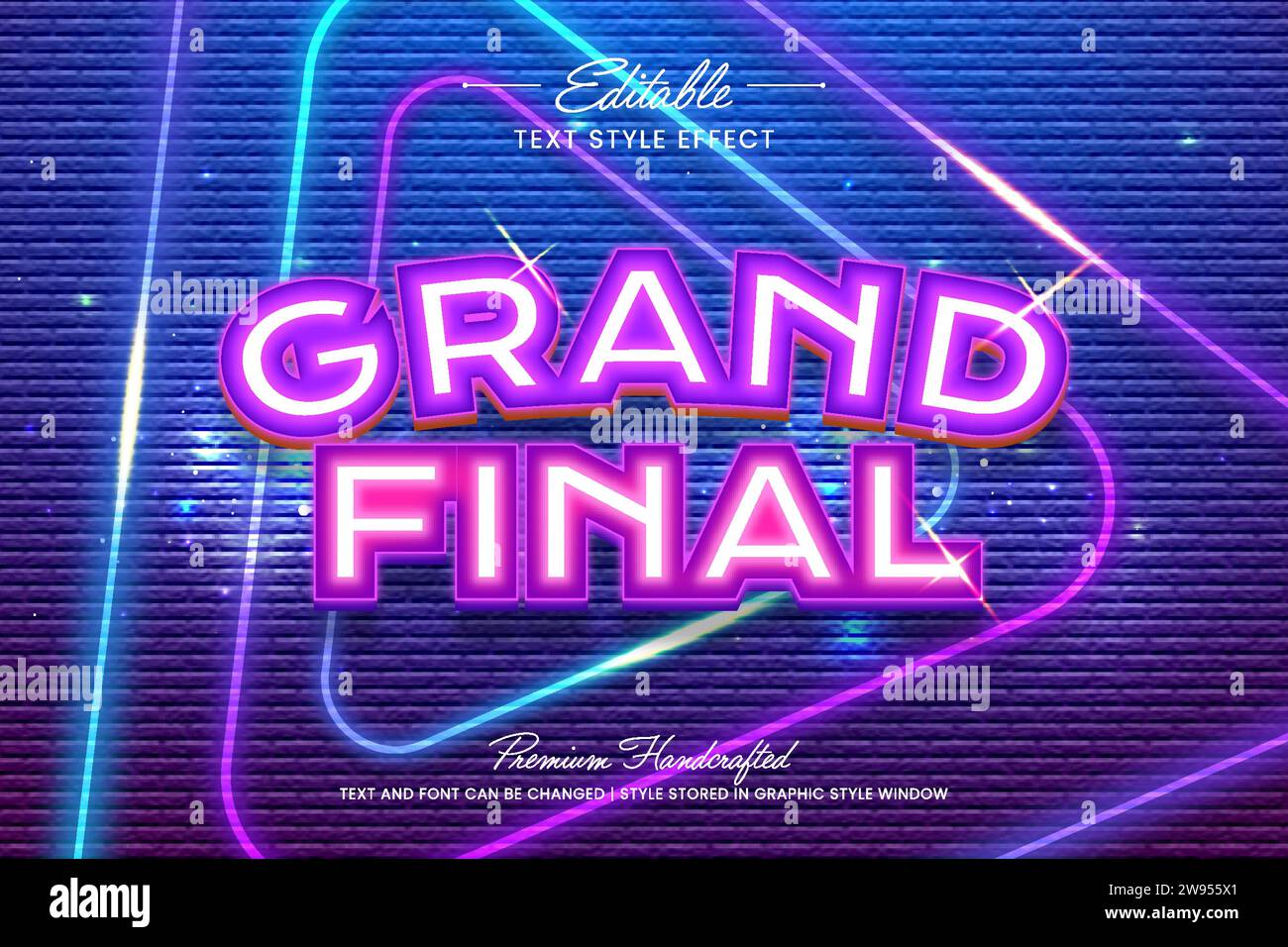 Glowing neon editable 3D vector text style effect, suitable for creating eye-catching text ...