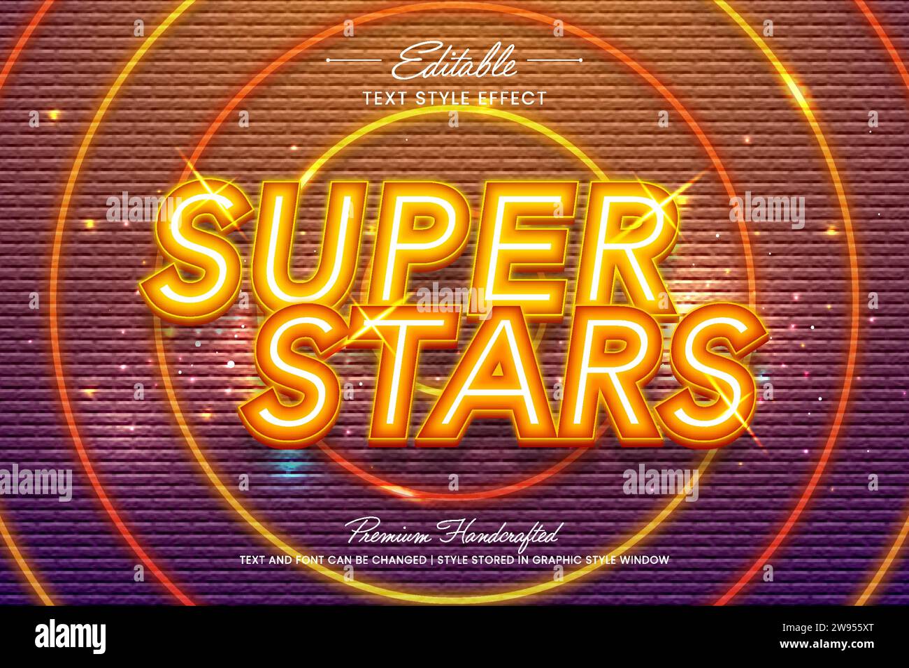 Shiny super star editable 3D vector text style effect, suitable for ... Shiny super star editable 3D vector text style effect, suitable for ...
