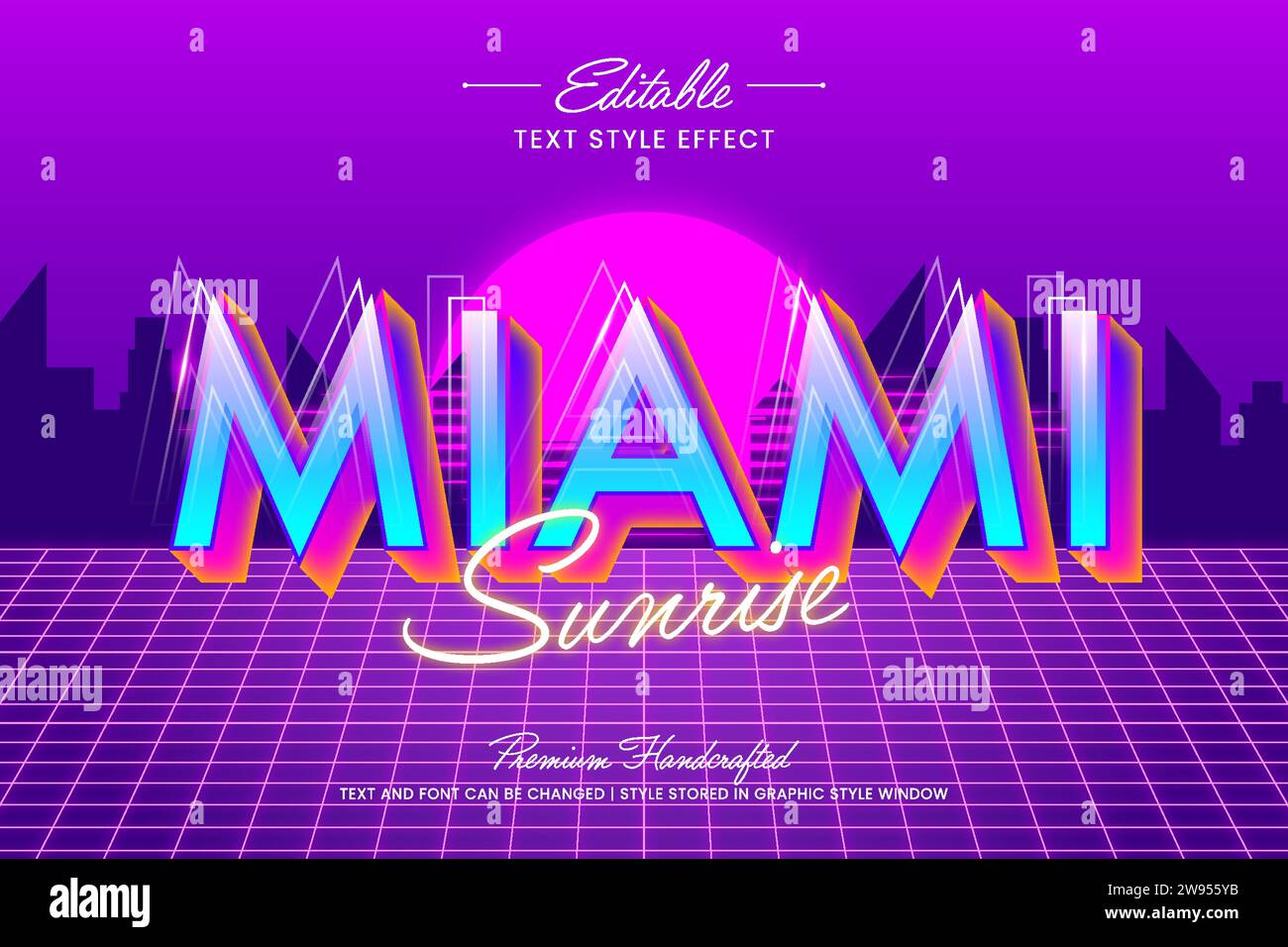 Retro disco 80s editable 3D vector text style effect, suitable for ...