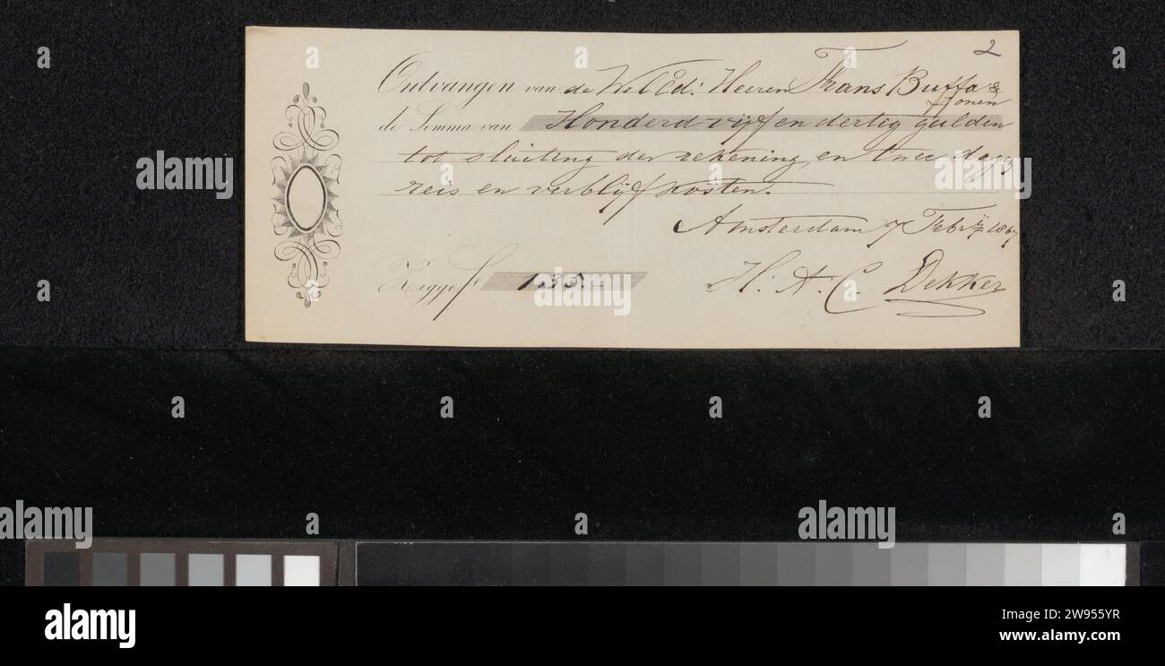 Receipt for Hendrik Adriaan Christiaan Dekker, Frans Buffa and Zonen ...