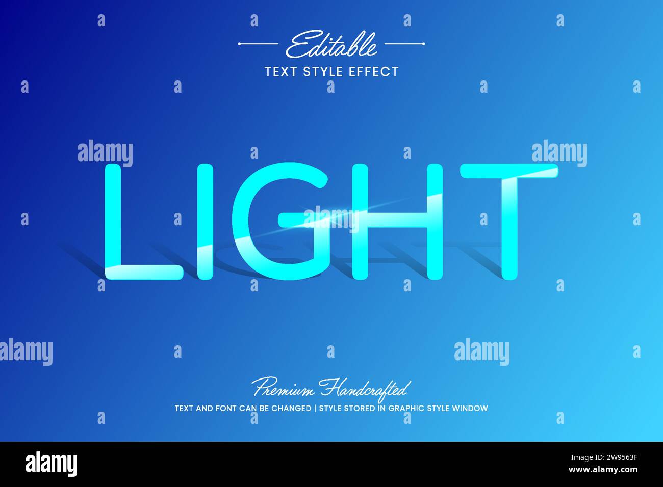 Light And Shadow Editable 3d Vector Text Style Effect On Gradient Background Suitable For