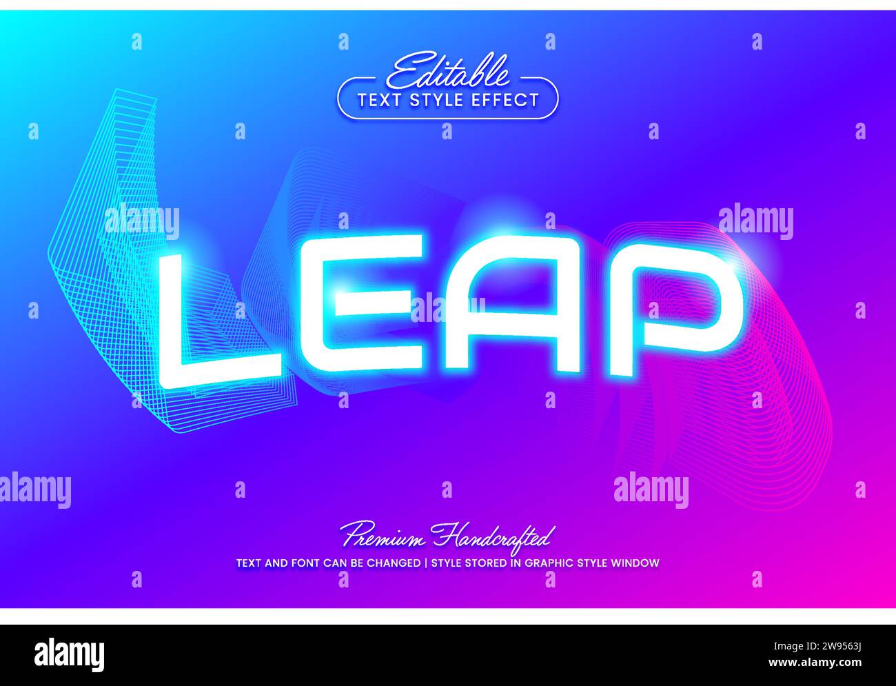 Blue Purple Colorful Gradient Editable 3d Vector Text Style Effect Suitable For Creating Eye